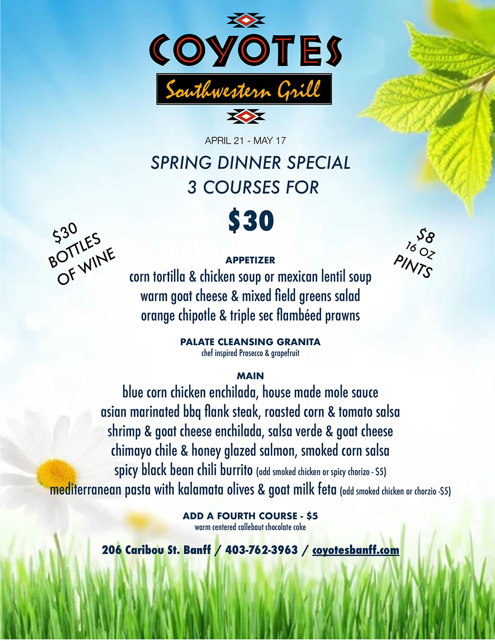 Food & Drink Specials in Banff by Taxi Mike!